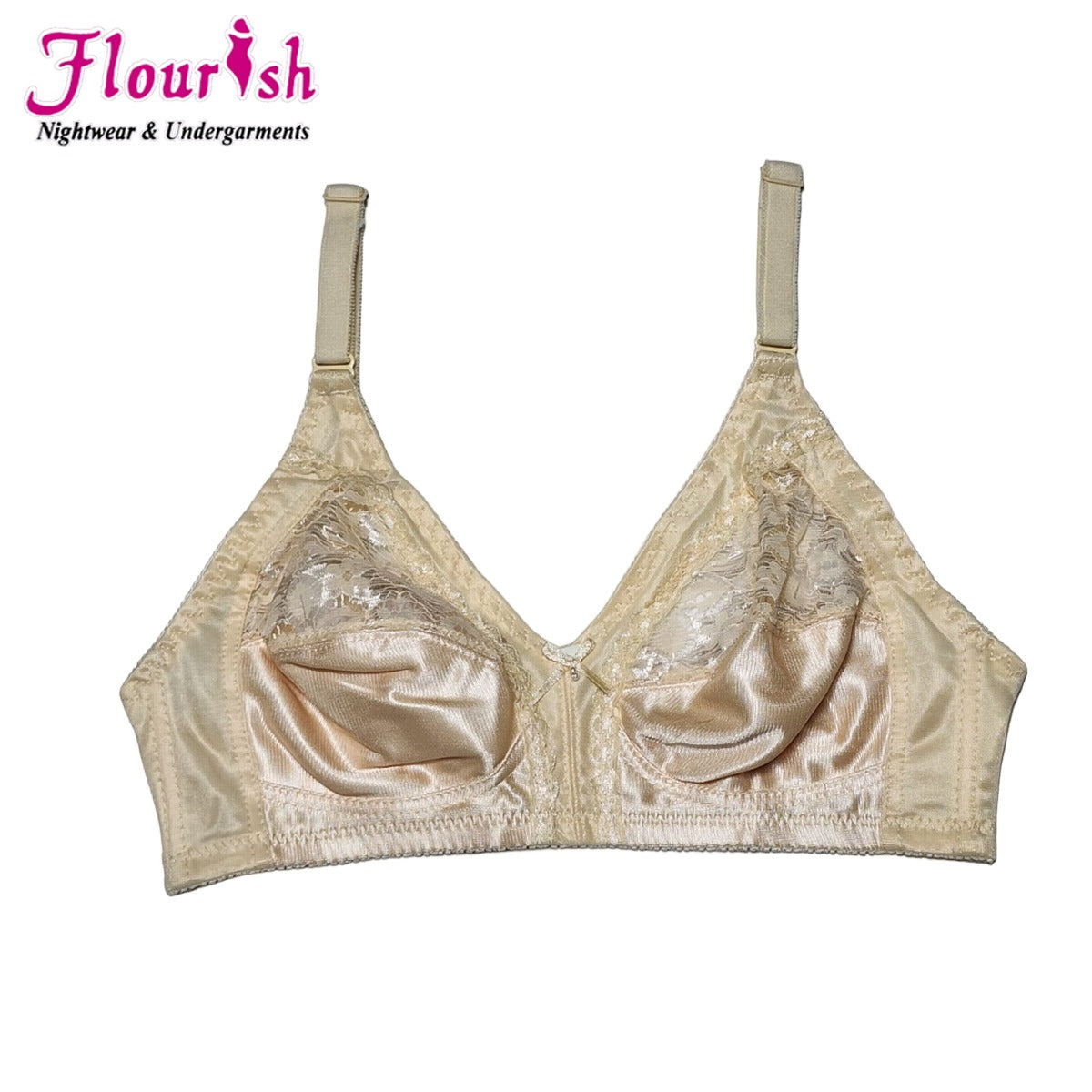 Flourish Nancy Bra Non Padded Non-wired Half Net attractive style Casu ...